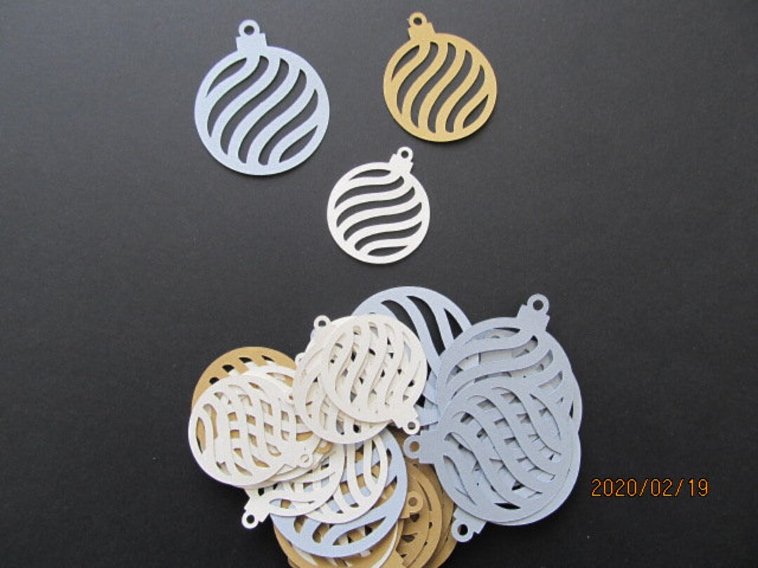 40 See-through Christmas Decoration Diecuts in Silver, Gold & Cream ...