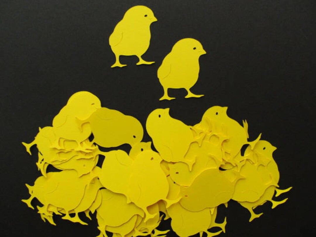 40 Yellow Cardstock Chick Diecuts Easter Decorations, Scrapbooking ...