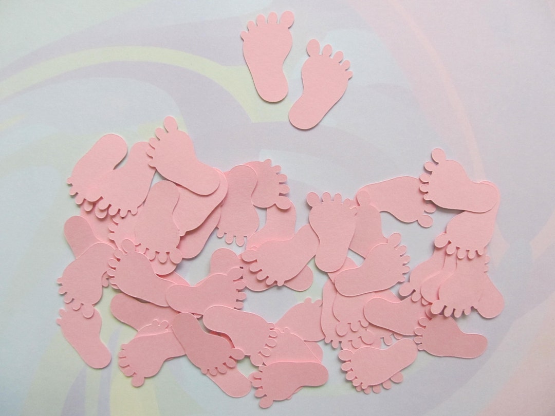 50 Pink Cardstock Feet Cut-outs 25 Pairs Baby Shower - Etsy