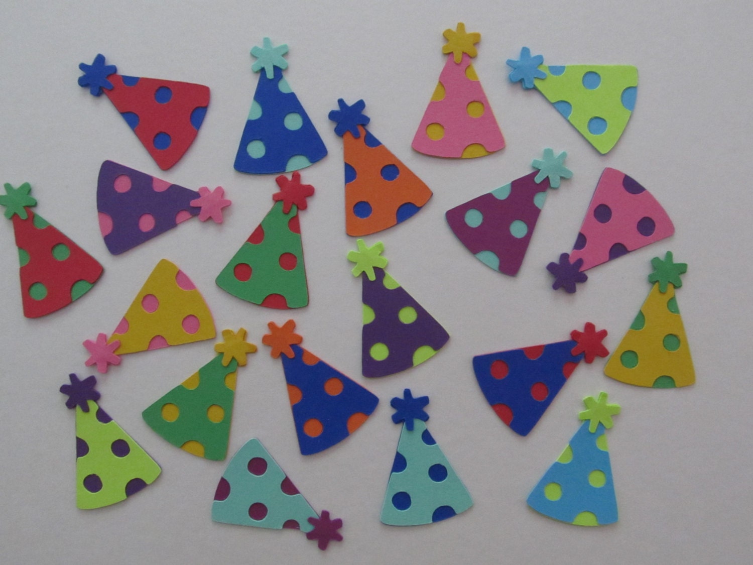 20 Small Layered Cardstock Party Hat Die-cuts in Many Colour | Etsy