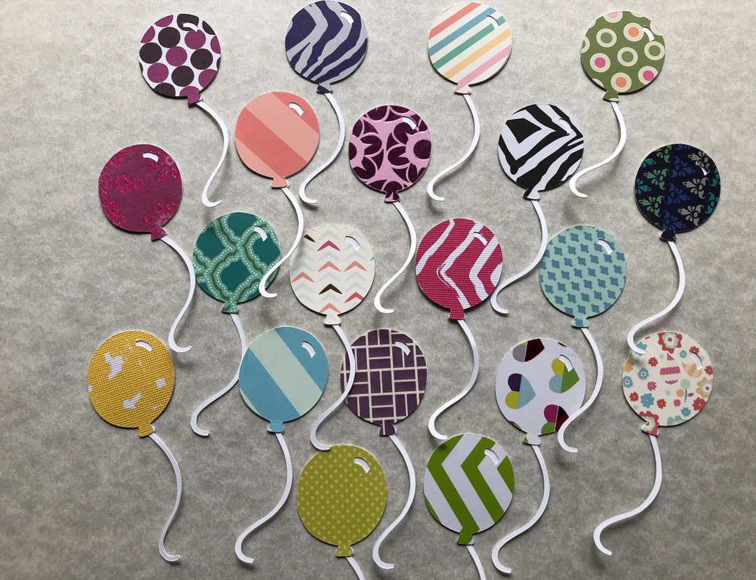 20 Layered Cardstock Balloon Die-cuts in Patterned Cardstock as Shown ...