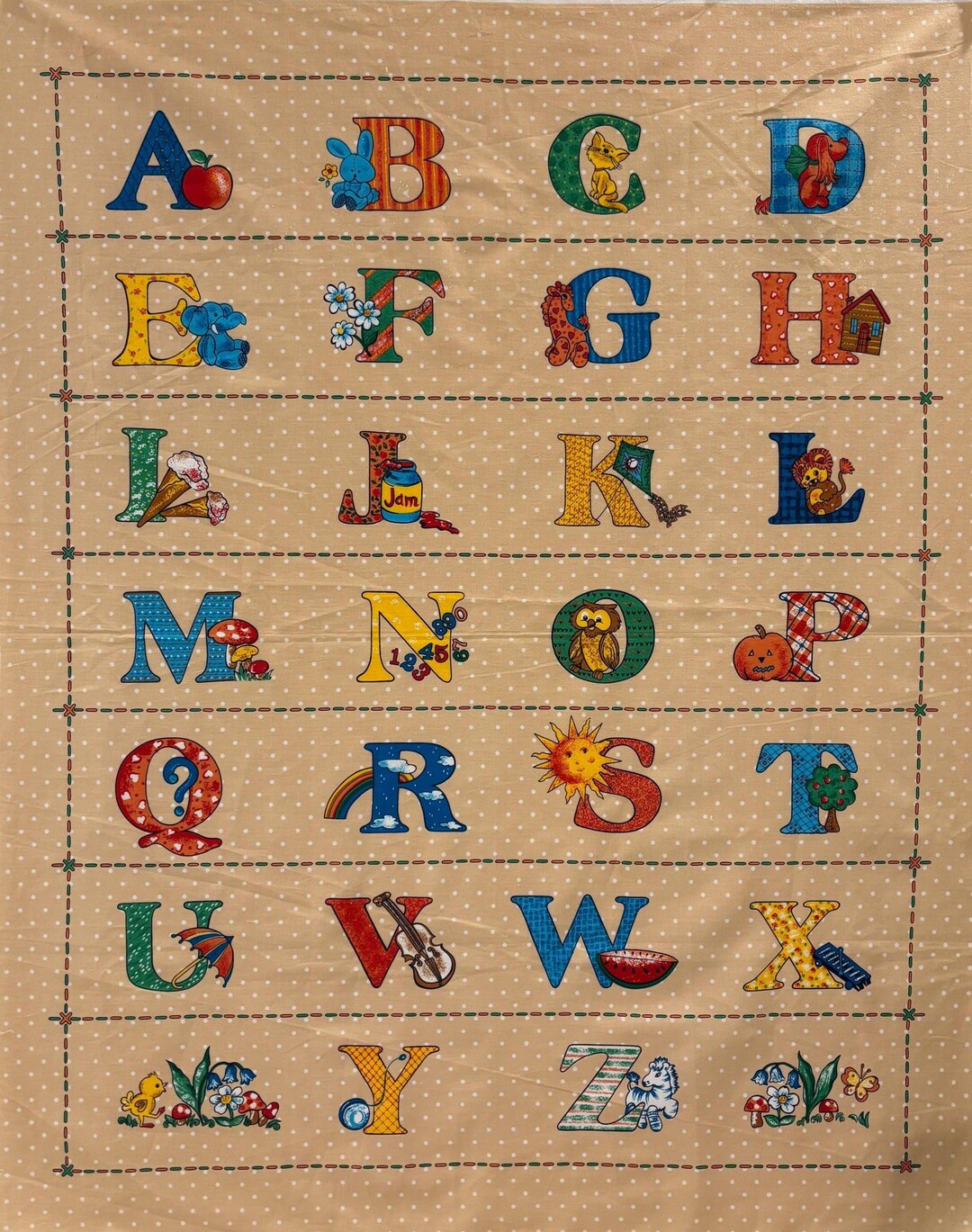 ABC Quilting Panel | Child Quilting Panel | Cotton Quilting Panel ...