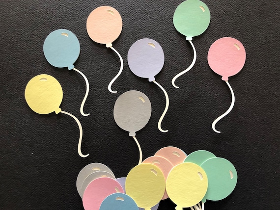 20 Layered Cardstock Balloon Die-cuts in 7 Pastel Colours as | Etsy