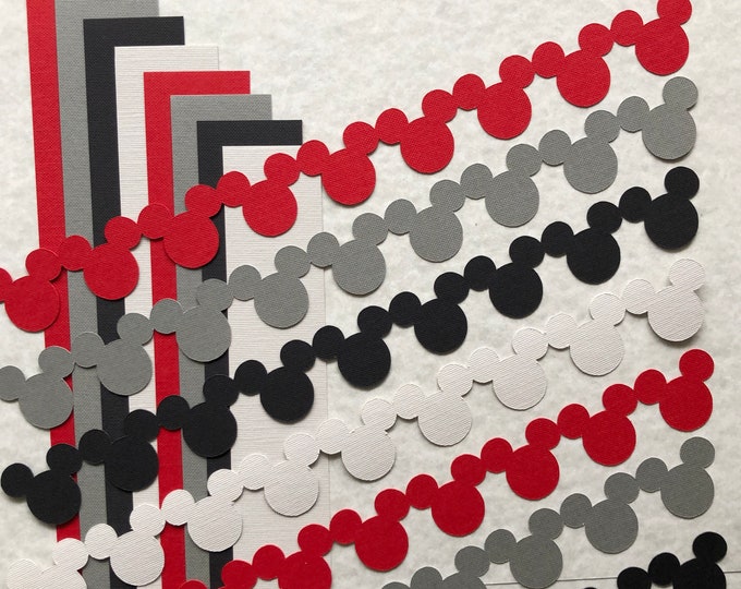 Mouse Ear Border Set, 16 Pieces, 4 Colours, for Scrapbook Pages ...