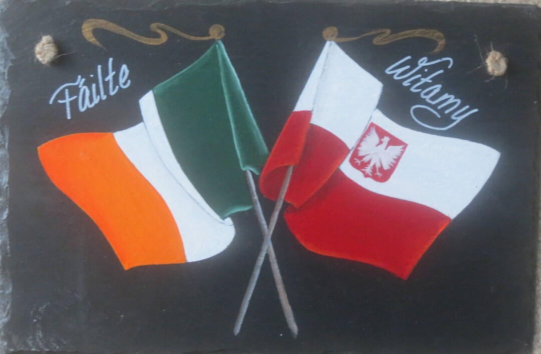 IRISH/POLISH FLAGS Slate, Hand Painted and Personalized - Etsy