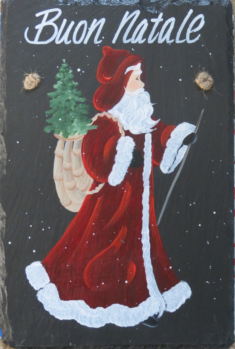 RED VICTORIAN SANTA Slate Personalized Free We Can Write - Etsy