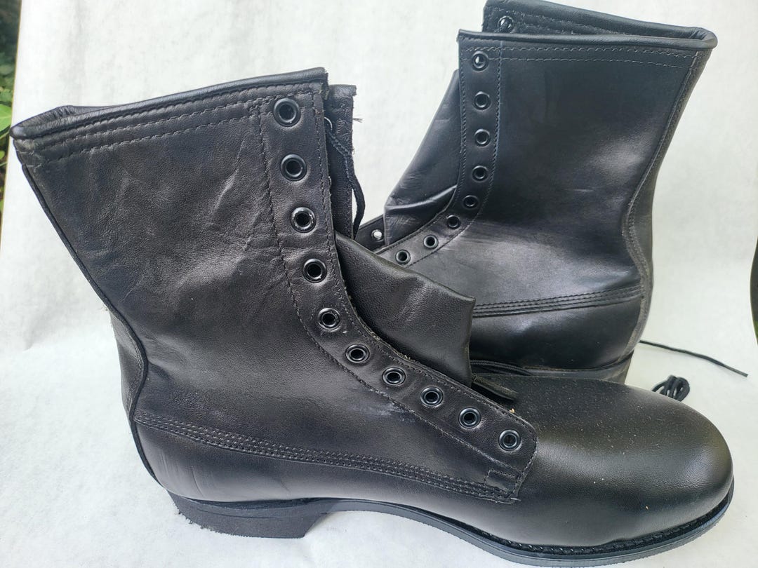 Vintage Leather Composite Toe Army Boot Flyers by Addison Shoe Company ...