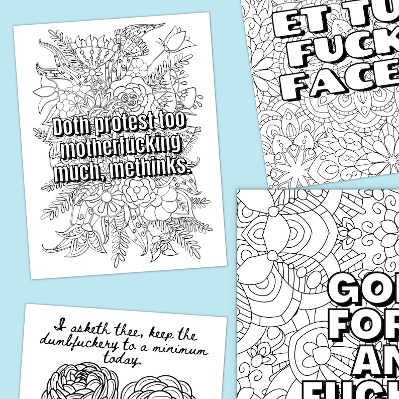 Printable Coloring Sheets, Swear Coloring Pages, Adult Coloring Pages ...