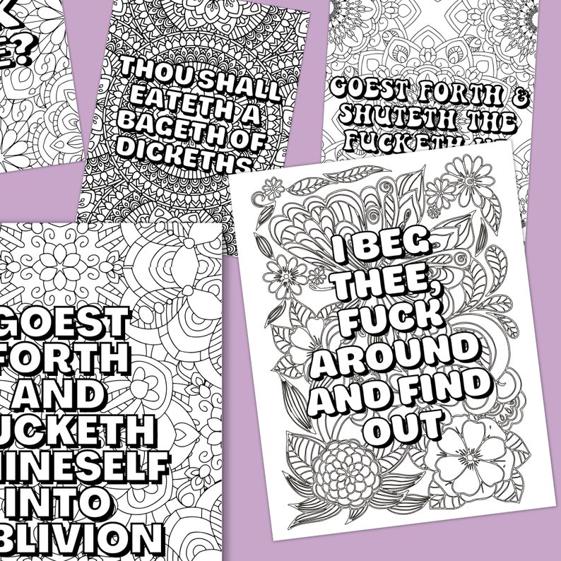 Printable Coloring Sheets, Swear Coloring Pages, Adult Coloring Pages ...