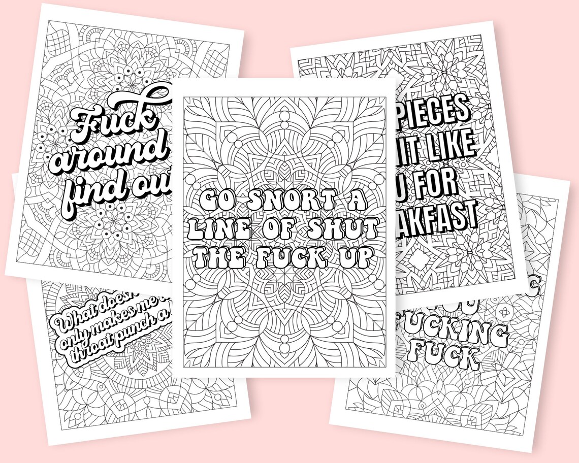 Swear Words Coloring Pages, Adult Coloring Pages, Printable Coloring ...