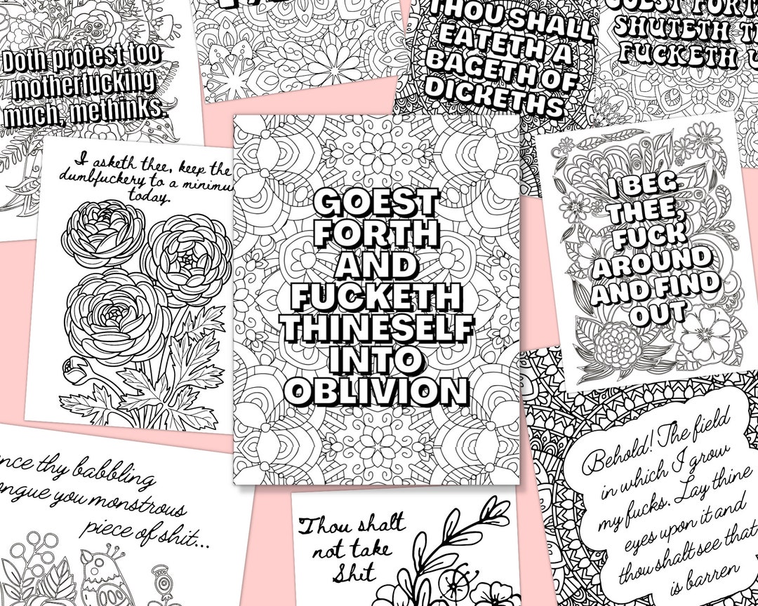 Printable Coloring Sheets, Swear Coloring Pages, Adult Coloring Pages ...