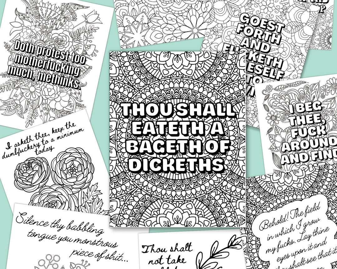 Printable Coloring Sheets, Swear Coloring Pages, Adult Coloring Pages ...