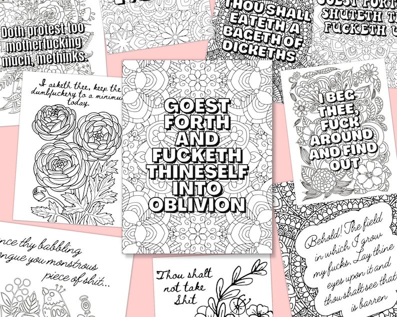 Printable Coloring Sheets, Swear Coloring Pages, Adult Coloring Pages ...