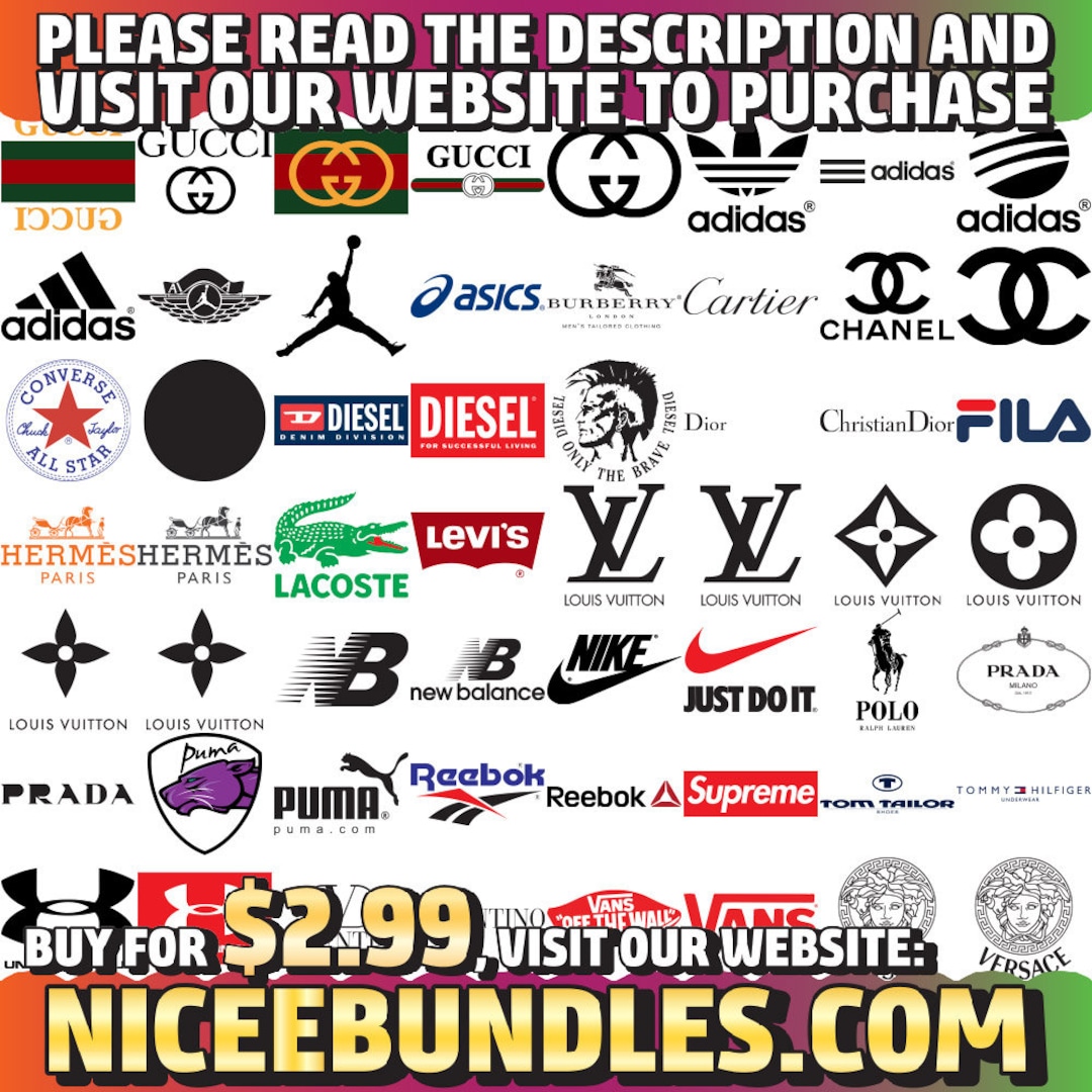 Logo Brand Bundle Svg, Fashion Logo Svg, Sport Bundle SVG, Famous Brand Svg, Fashion Brand Svg ...