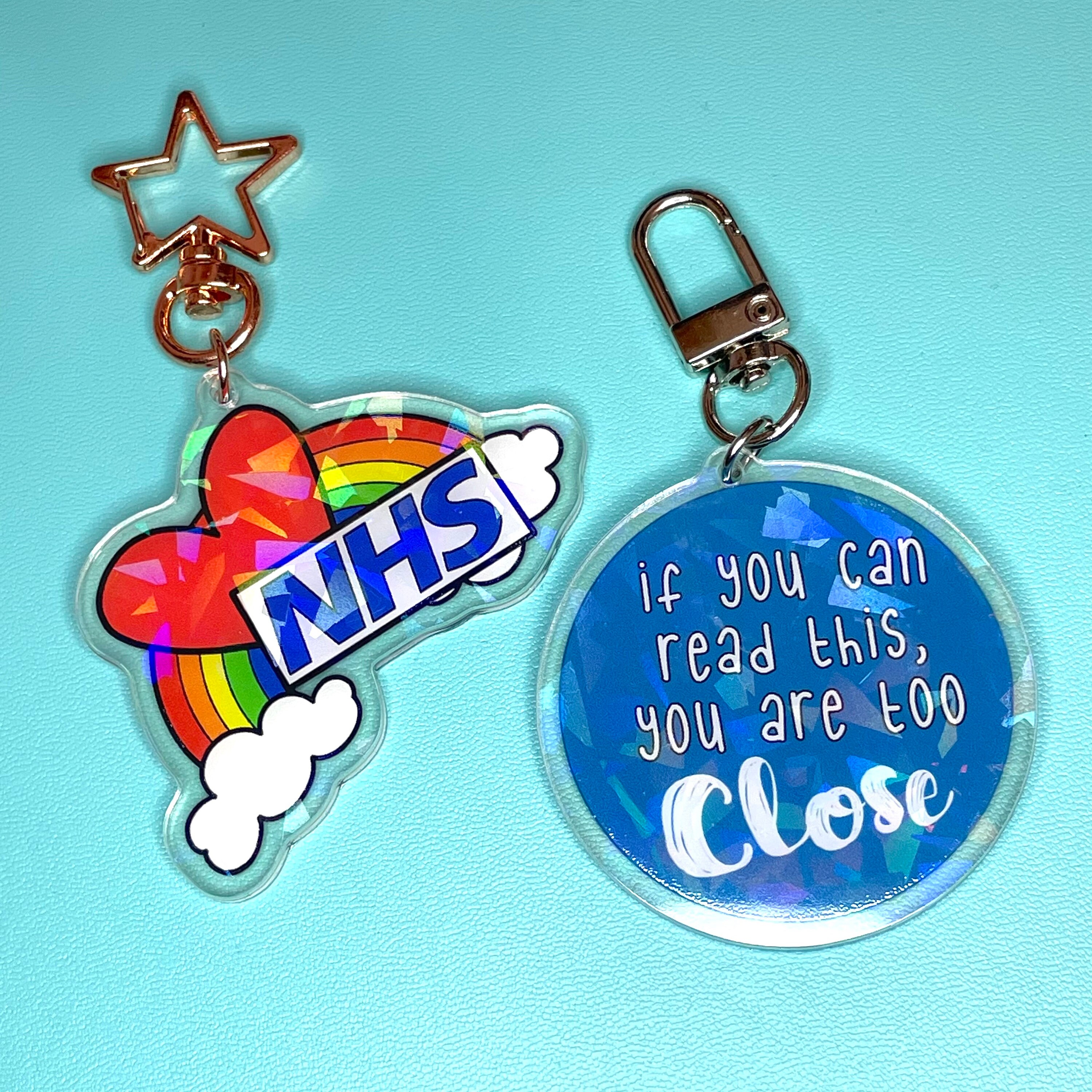NHS Rainbow Acrylic Keyring - Etsy UK