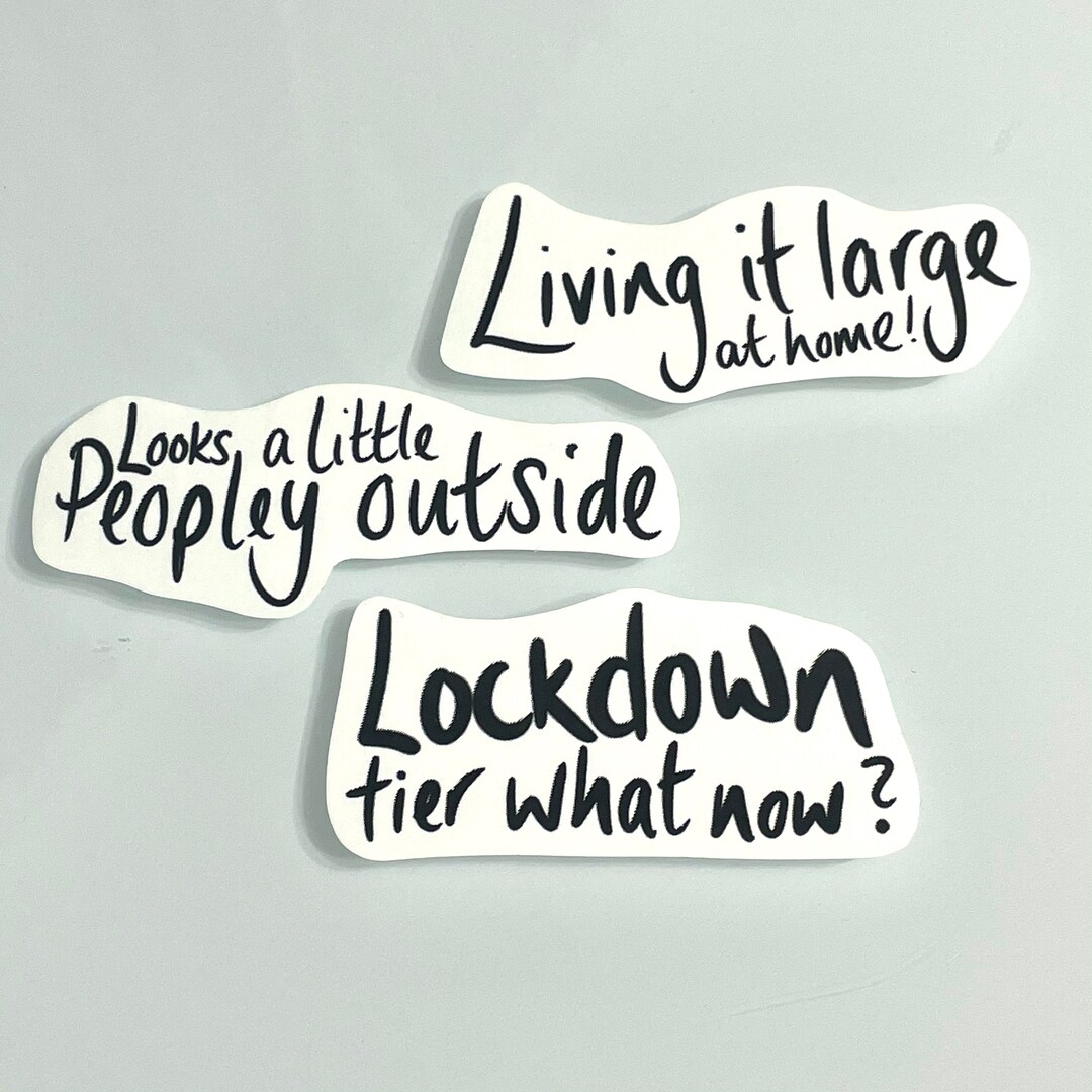 Lockdown Stickers Transparent set of 3 - Etsy