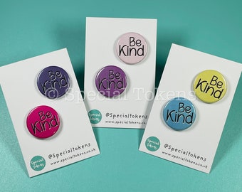KINDNESS BUTTON MIX Bulk Quantity Pin Badge Flair 1 Inch Kids Prizes ...