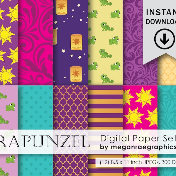 Tangled Digital Paper - Etsy