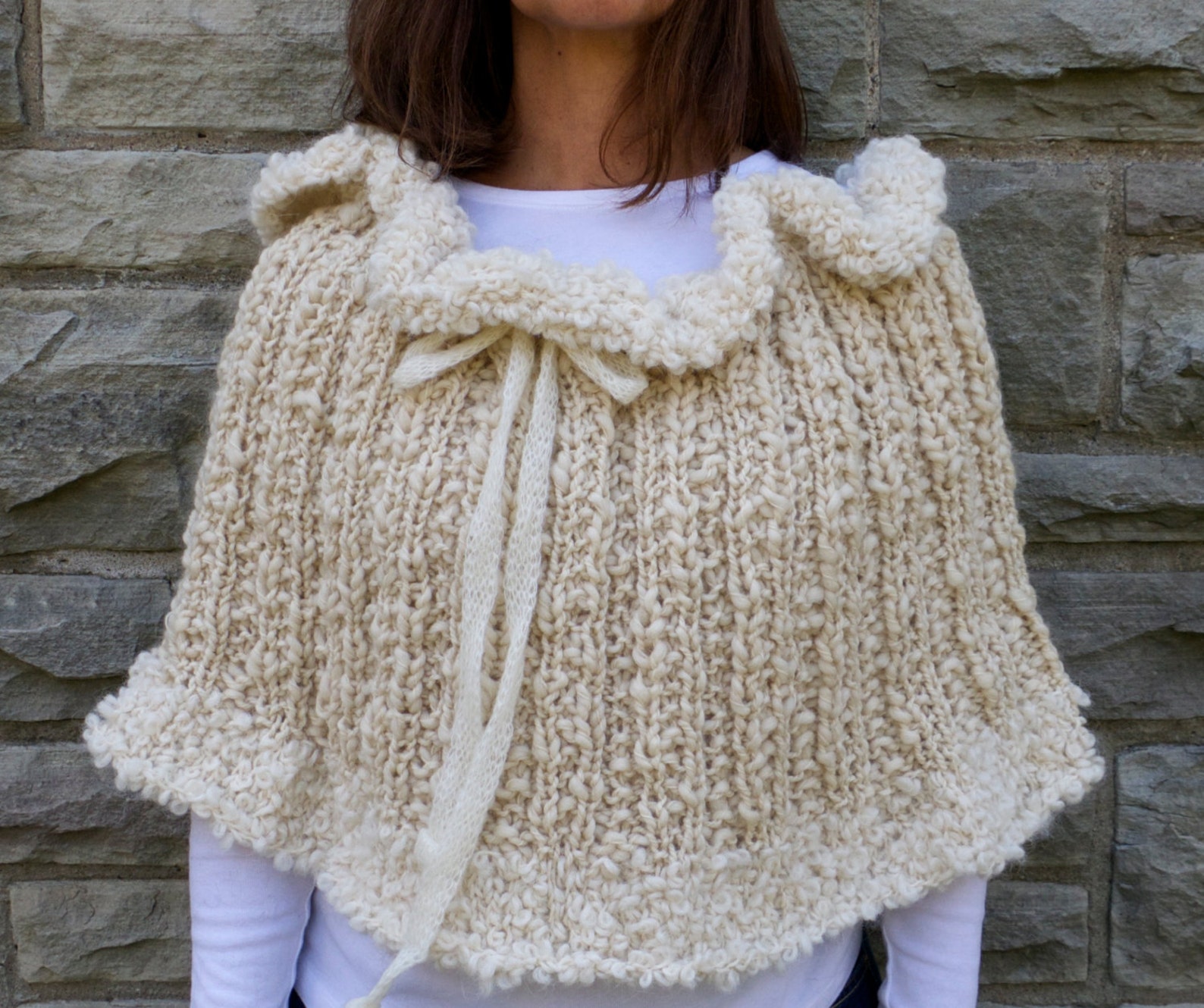 Hand-knit Capelet - Etsy