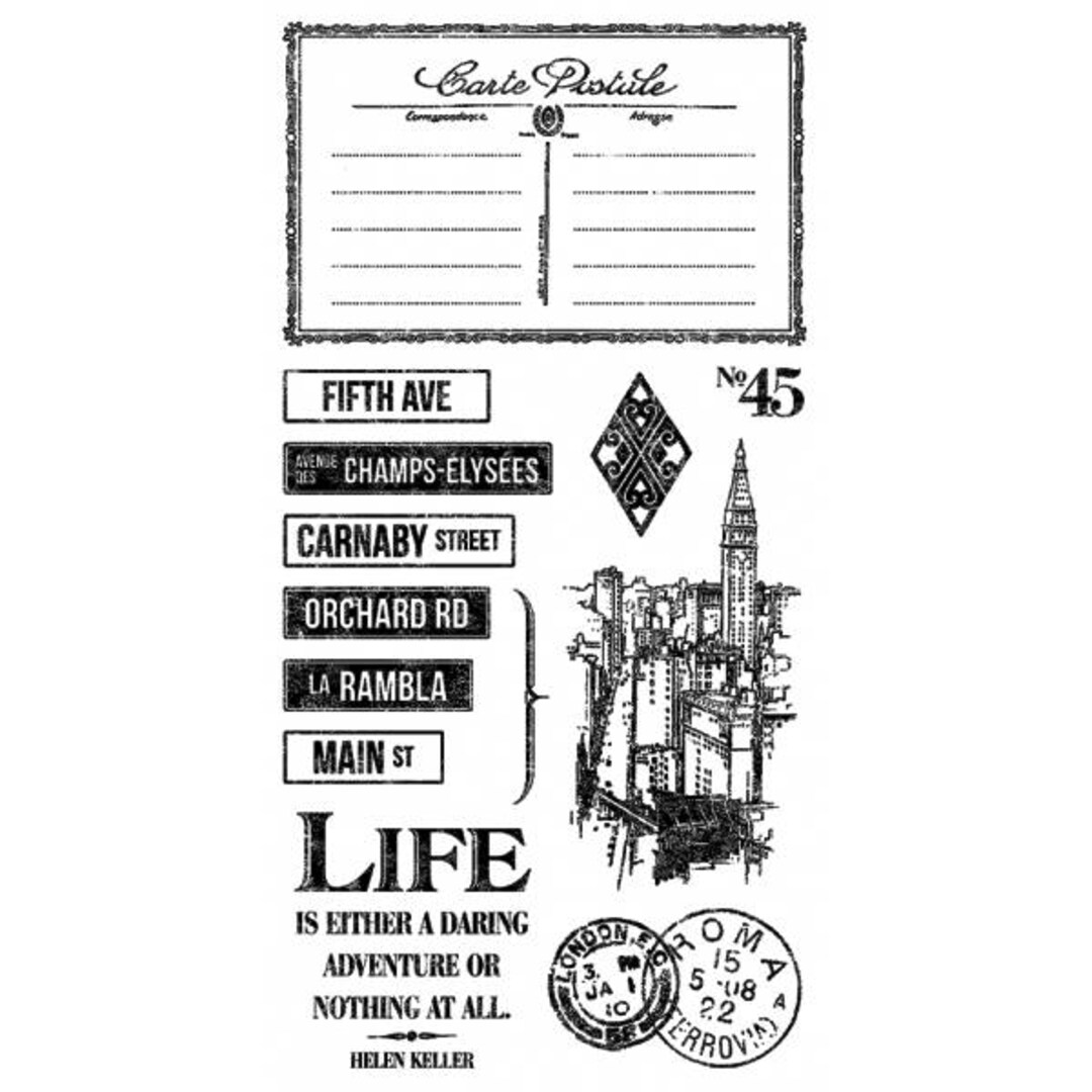 GRAPHIC 45 Cityscapes Cling Stamp Set 3 NEW - Etsy