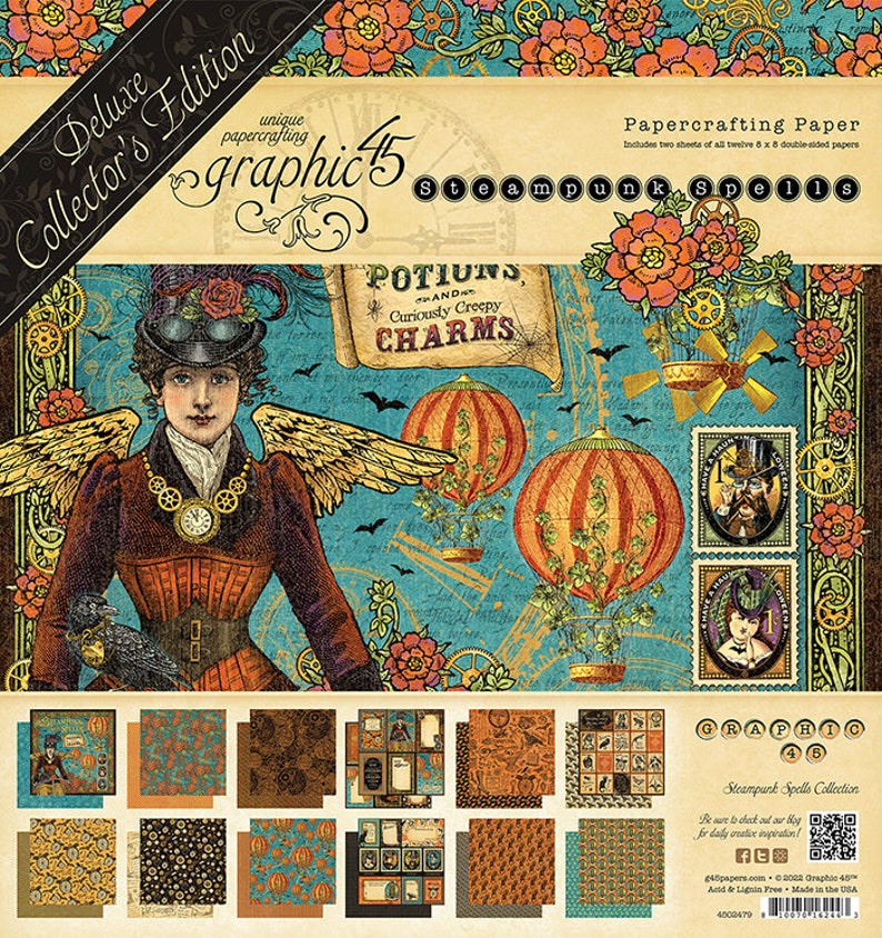GRAPHIC 45 Steampunk Spells Collector's Edition 8" X 8" Collection Pack ...