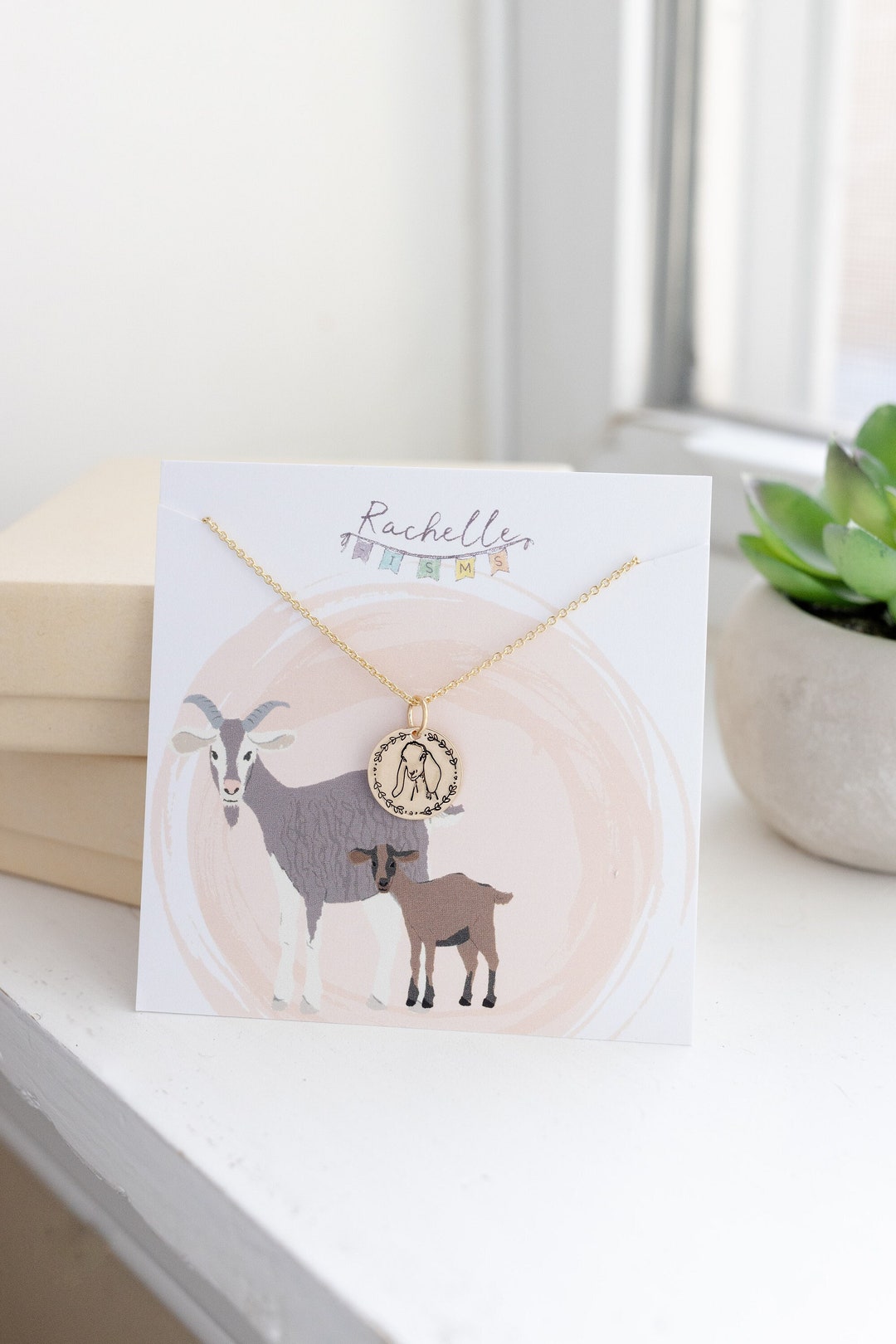 Gold Goat Necklace - Goat Jewelry Gift for Birthday Gift for Women Cow ...