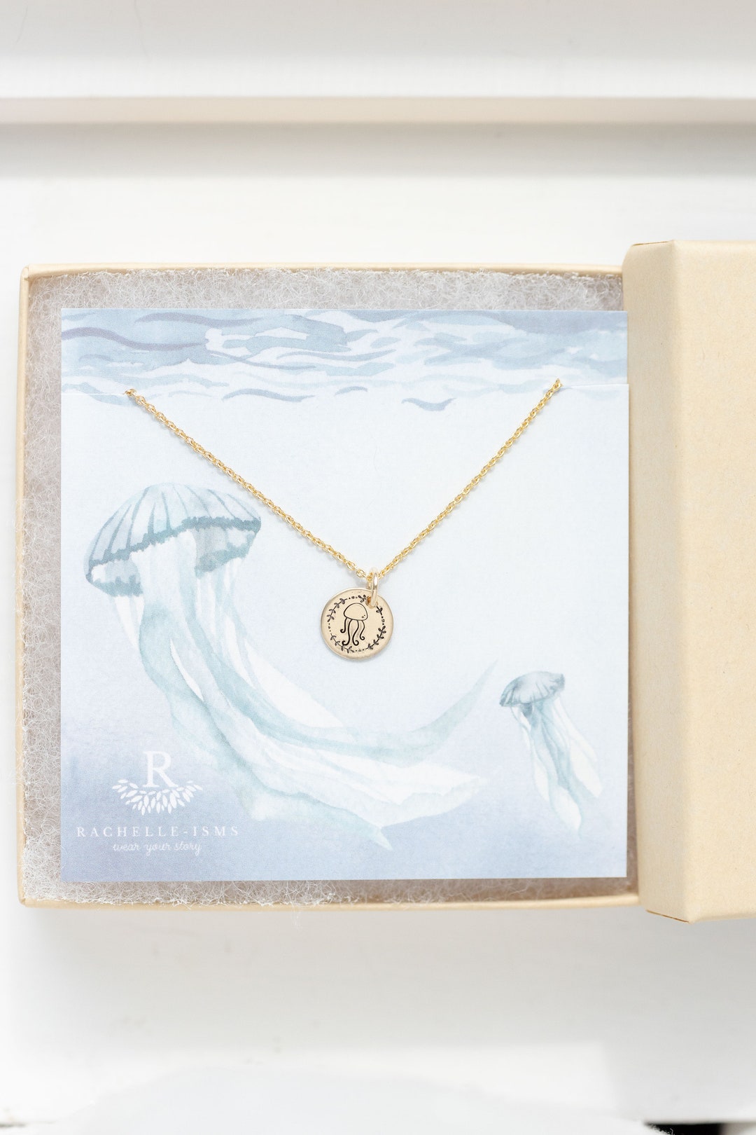 Gold Jellyfish Necklace for Mom, Jellyfish Jewelry, Mom Necklace ...