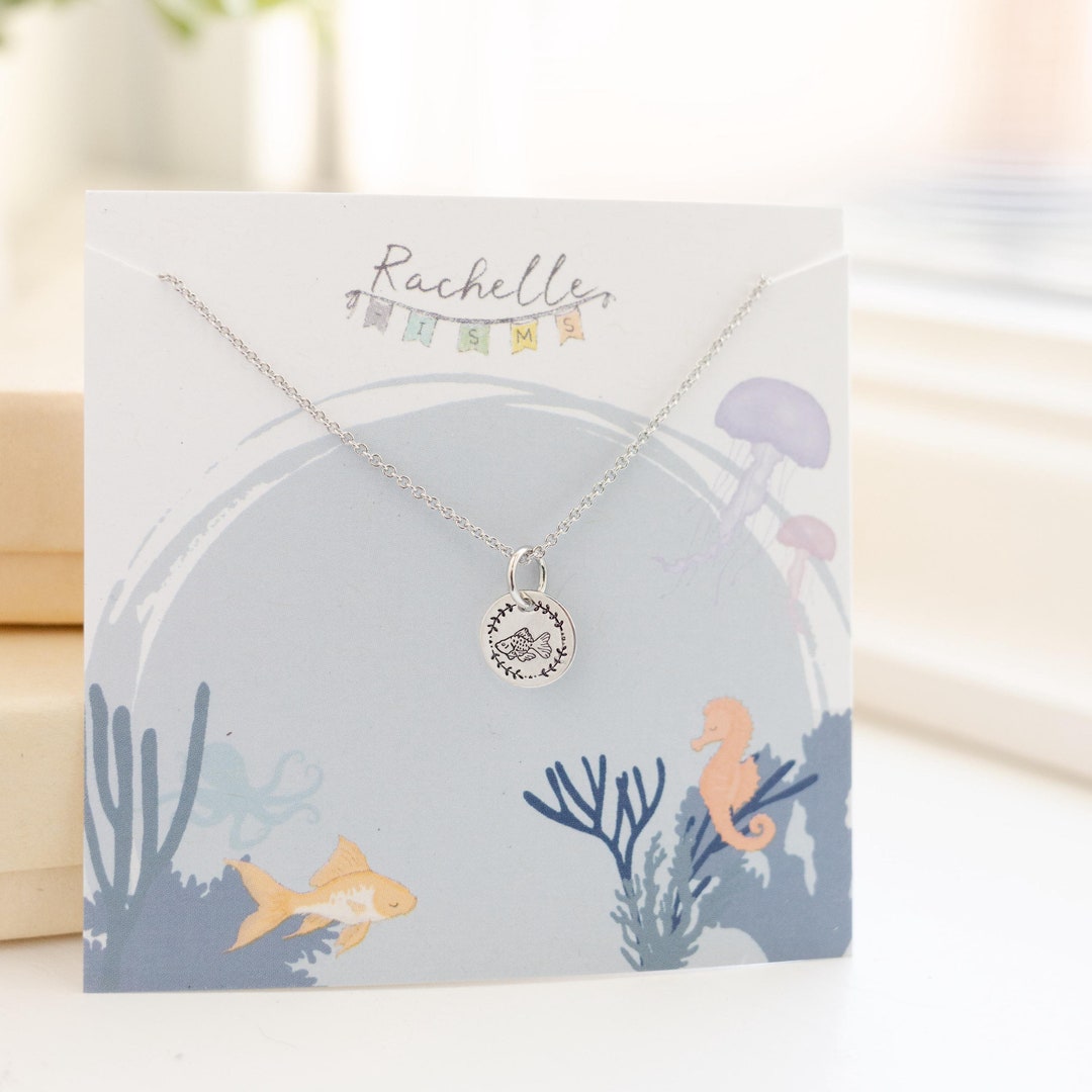 Goldfish Charm Necklace - Goldfish Jewelry - Gift for Diver Necklace ...