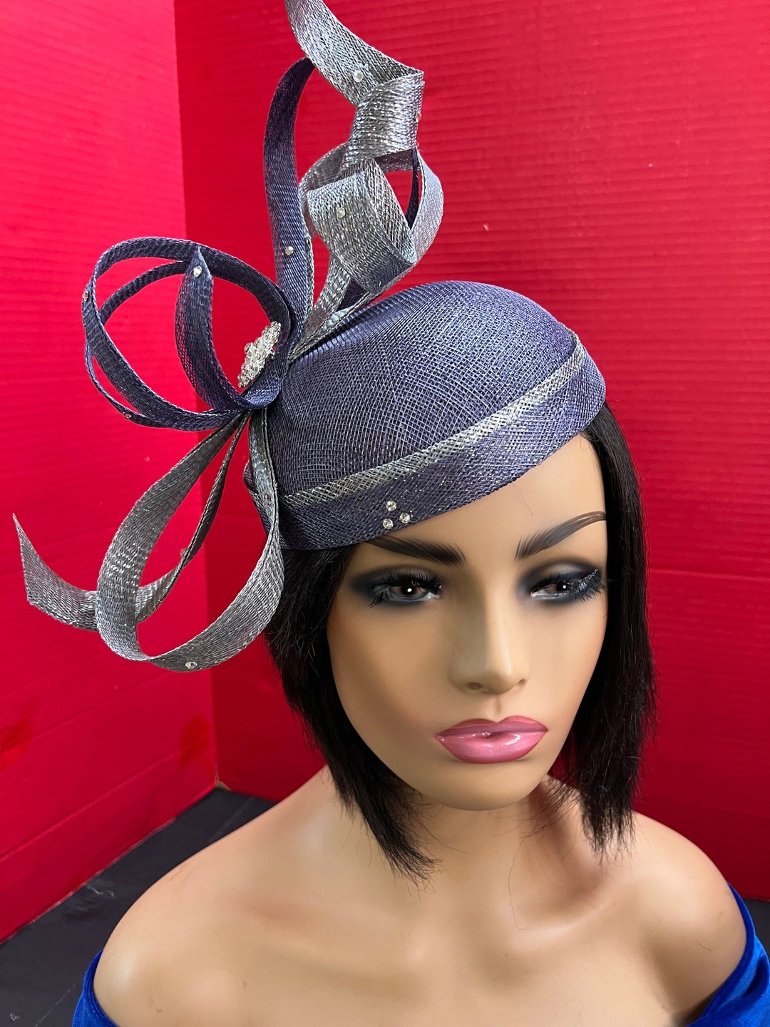 Dark Electric Blue and Silver Fascinator. Unique Handmade Fascinator ...