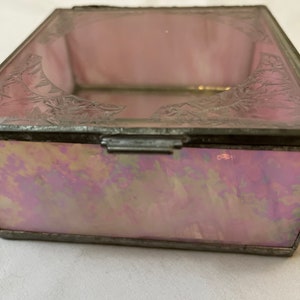 Pink Stained Glass Display Box Jewelry Holder Vanity Decor Piece - Etsy