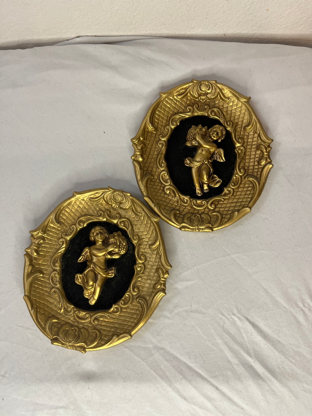 Antique Ardco Gold Cherubs Wall Hangings - Etsy