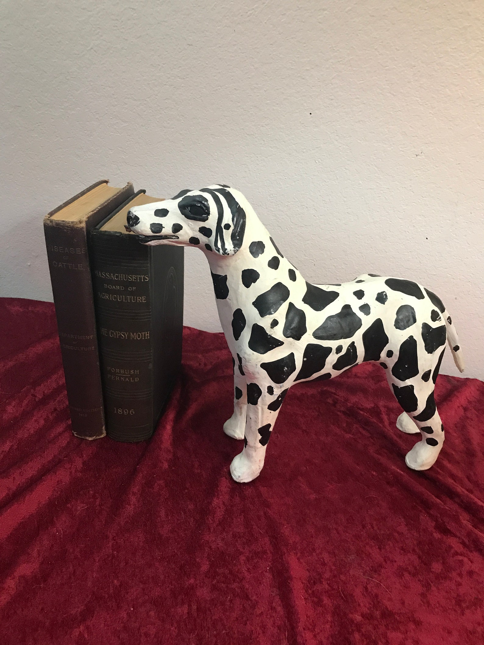 Vintage Large Paper Mache and Wood Dalmatian Statue - Etsy
