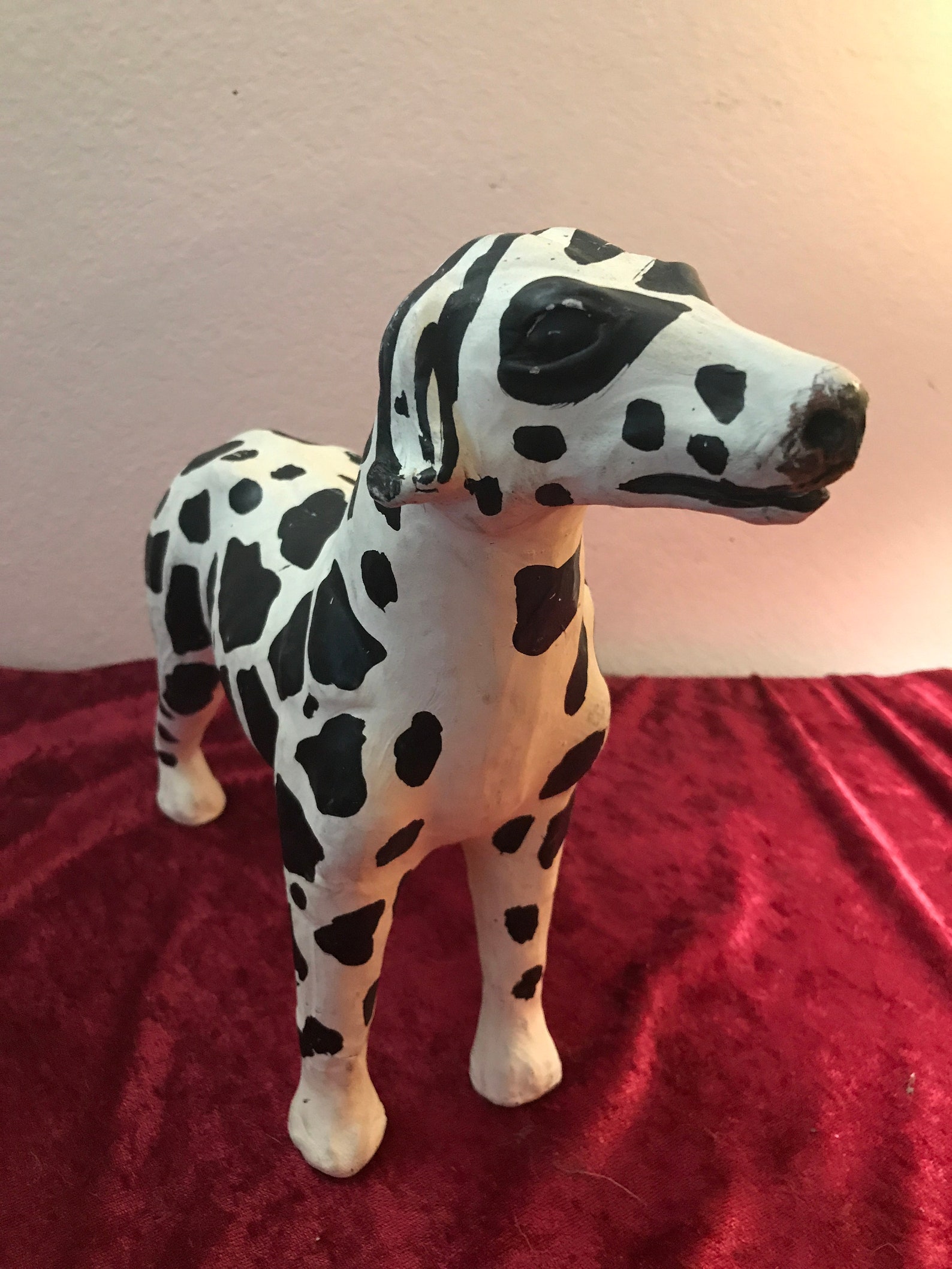 Vintage Large Paper Mache and Wood Dalmatian Statue - Etsy