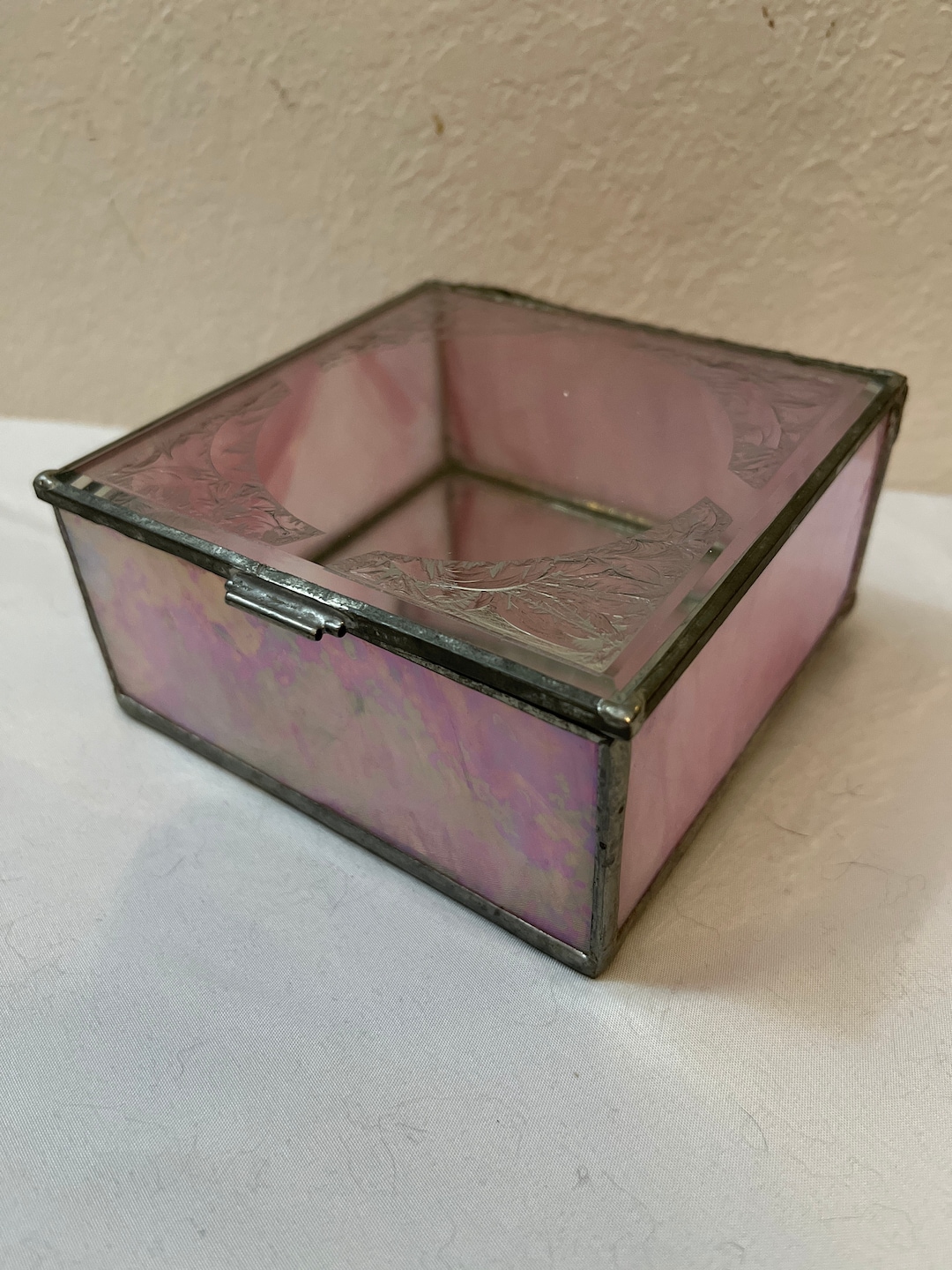 Pink Stained Glass Display Box Jewelry Holder Vanity Decor Piece - Etsy