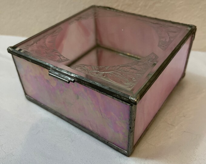 Pink Stained Glass Display Box Jewelry Holder Vanity Decor Piece - Etsy