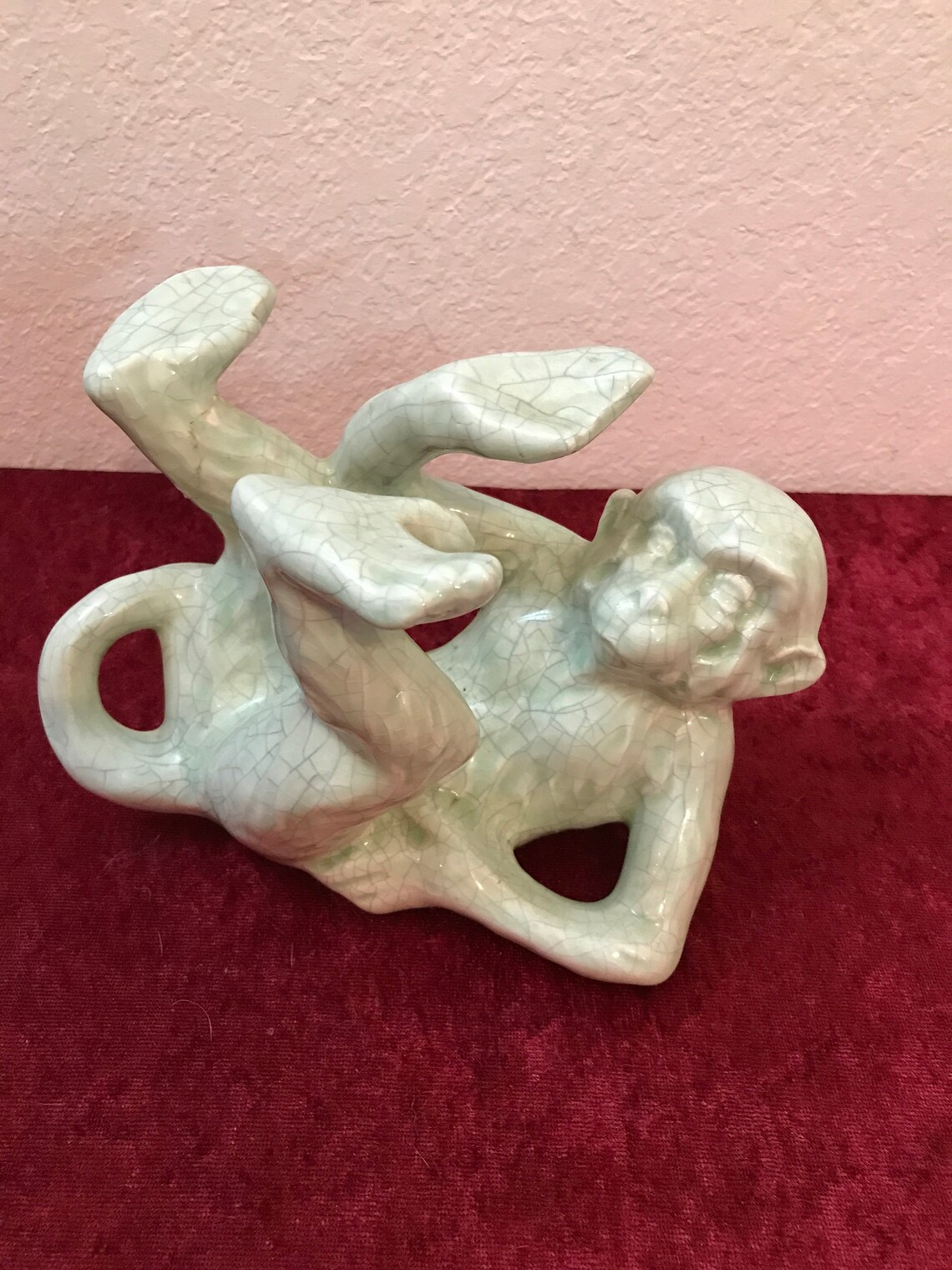 Reclined Monkey Ceramic Statue | Etsy