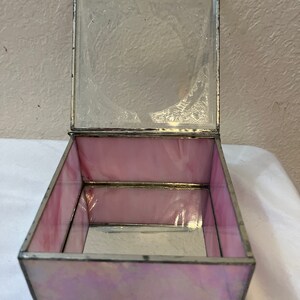 Pink Stained Glass Display Box Jewelry Holder Vanity Decor Piece - Etsy