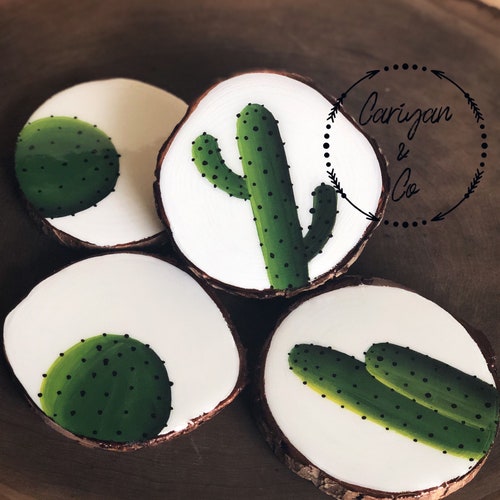 Cactus Hardboard Coasters Set of 4 Coasters | Etsy