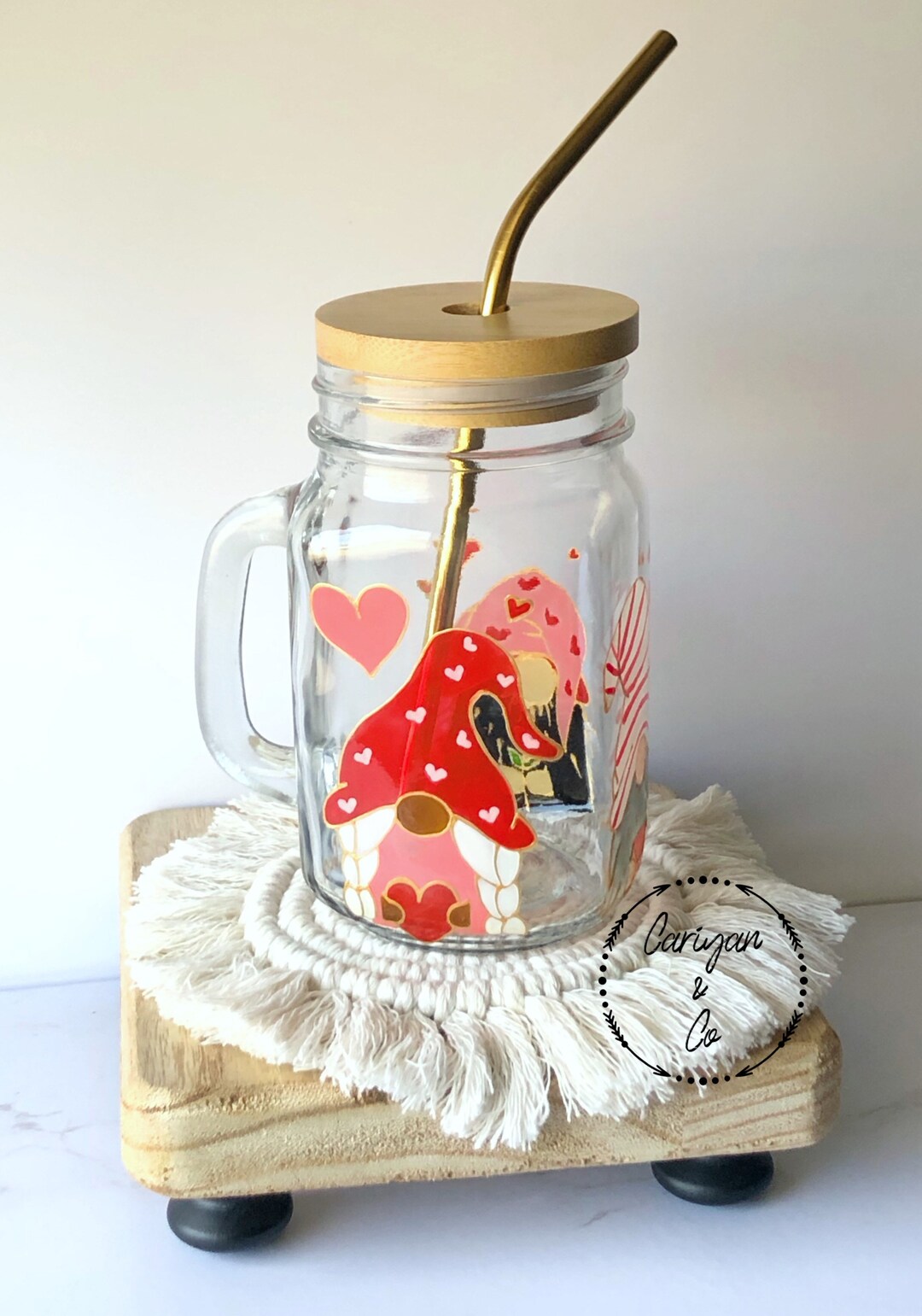 Iced Coffee Glass Mug, Gnome Coffee Cup - Etsy