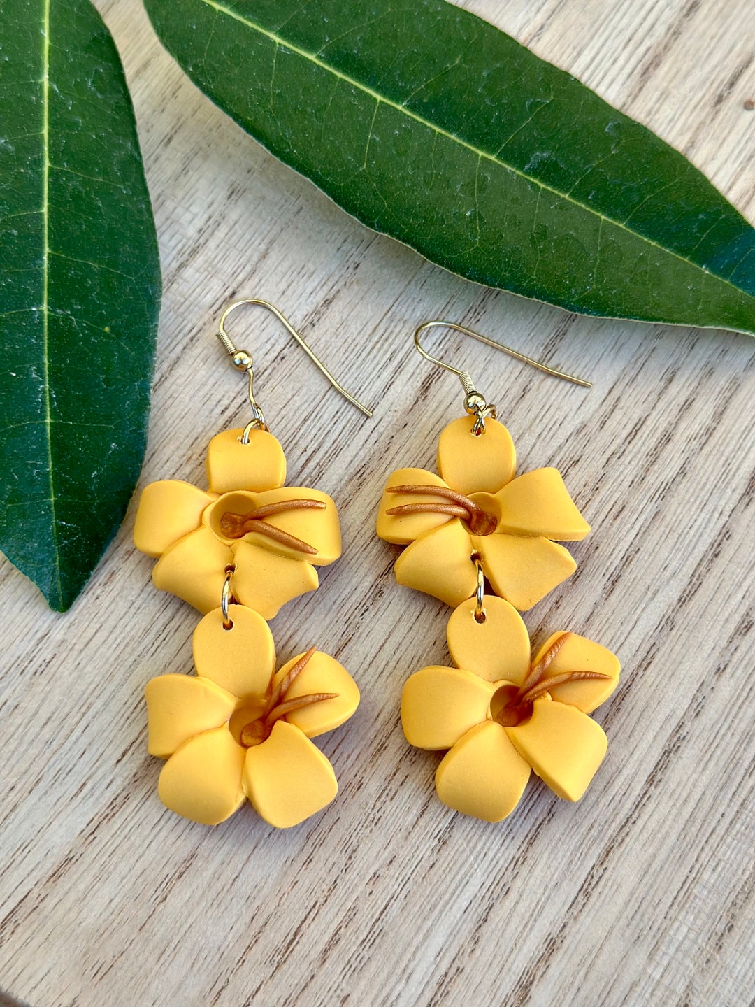 Double Mini Puakenikeni-hawaiian statement Earrings. - Etsy