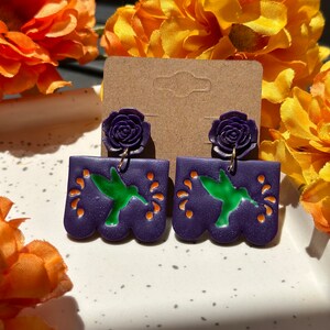 Papel Picado Colibri Earrings. Mexican Folk Art. Mexican Inspired ...