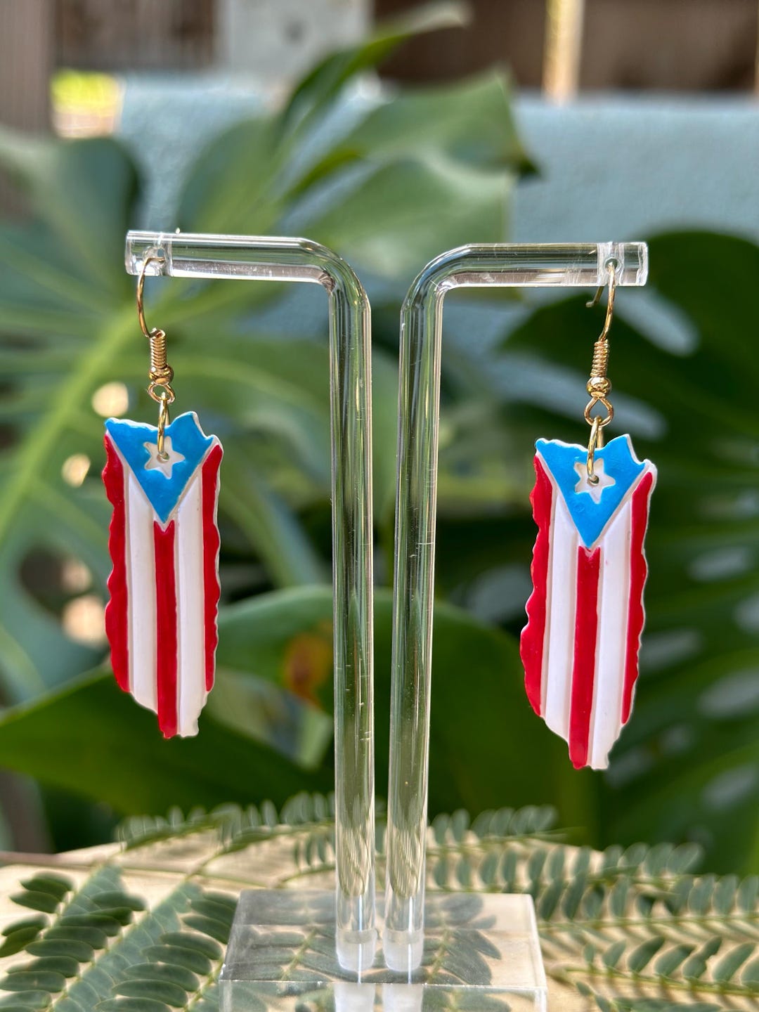 Puerto Rican Flag Earrings: Handmade Polymer Clay PR Pride Jewelry - Etsy