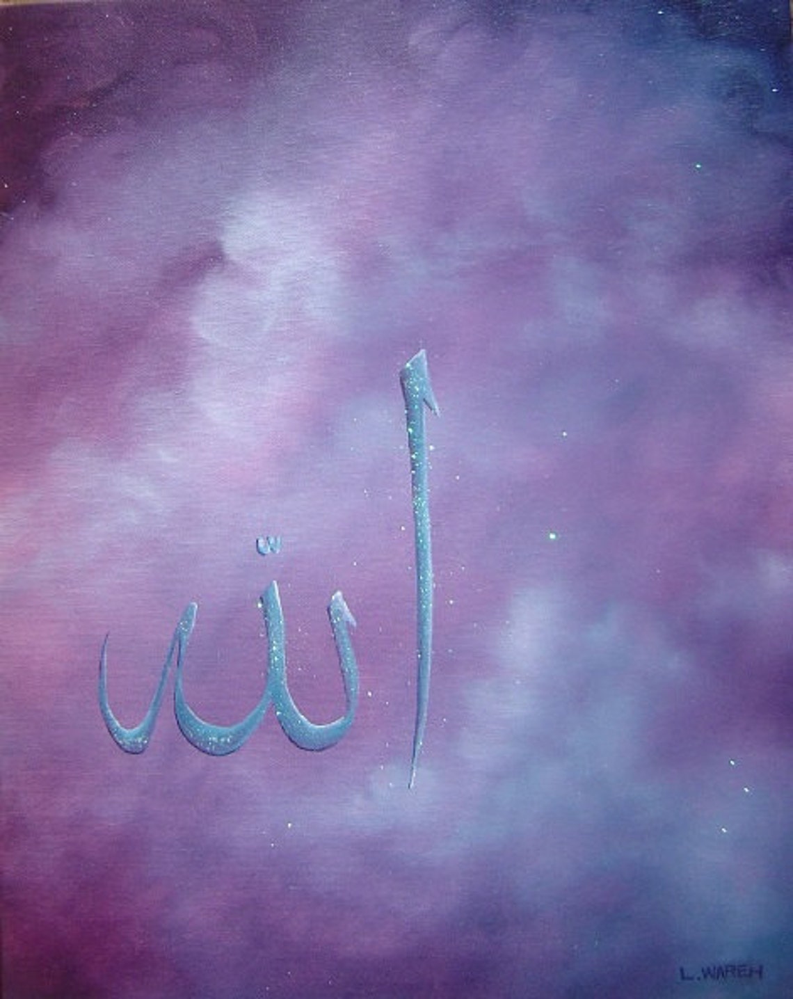 Print of Original Painting Allah Purple Sky Islamic Art by - Etsy