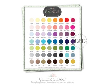 Premade Color Chart - Etsy