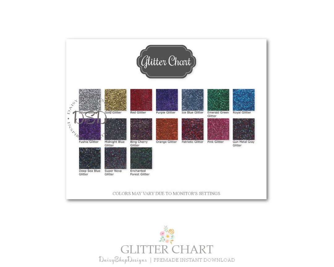 Premade Color Chart for Your Etsy Store Listings Glitter - Etsy