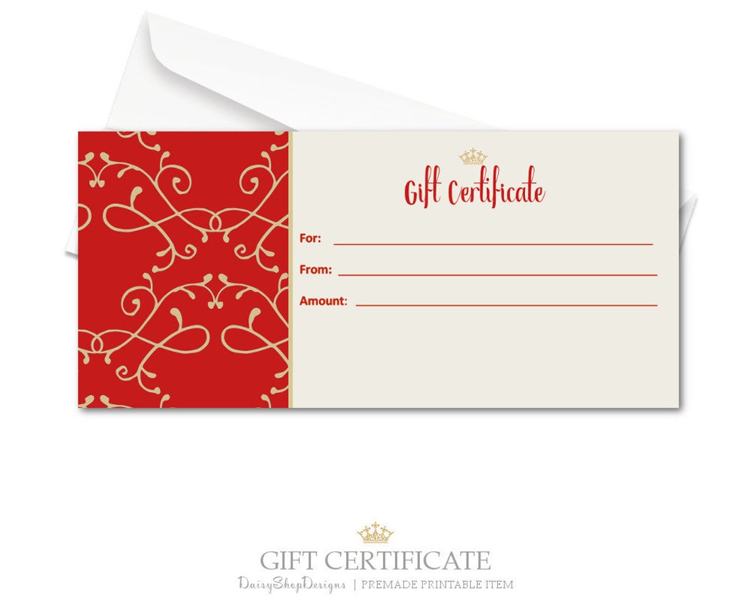 Premade Printable Gift Certificate for Small Crafty Business Owners ...