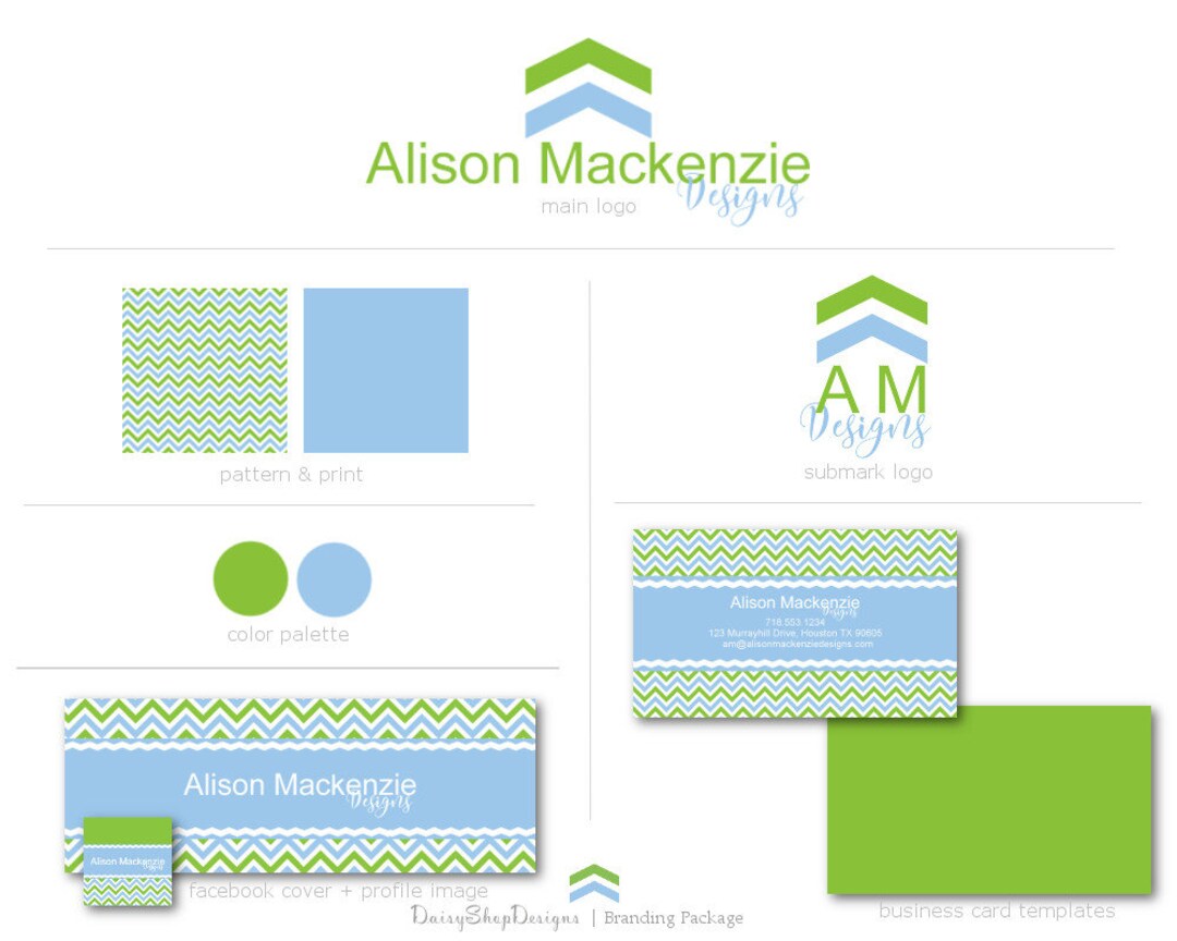 Premade Facebook Branding Kit Chevron Styled Wavy Strip Solid Arrows ...