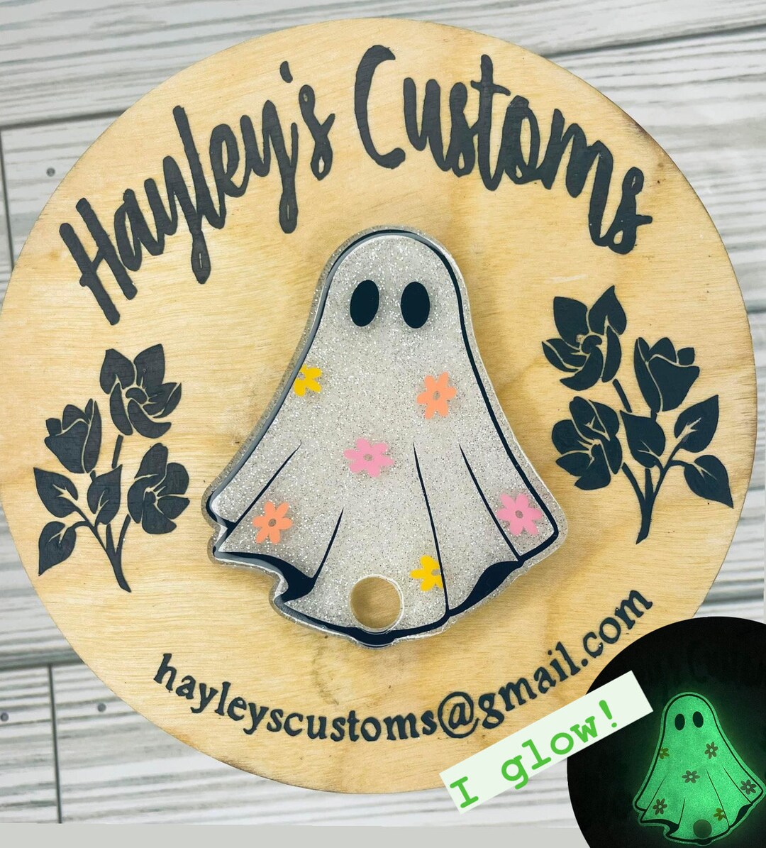 Floral Ghost Stanley Topper, Name Plate, Ghost Topper, Spooky Tumbler ...
