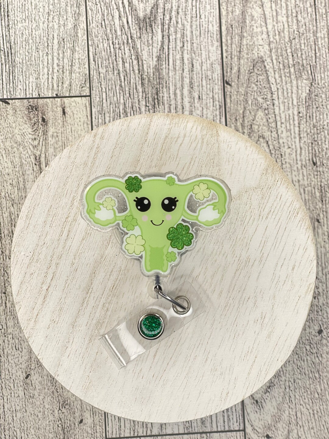 Saint Patricks Day Uterus Badge, Lucky Irish Clover Uterus Work Id ...