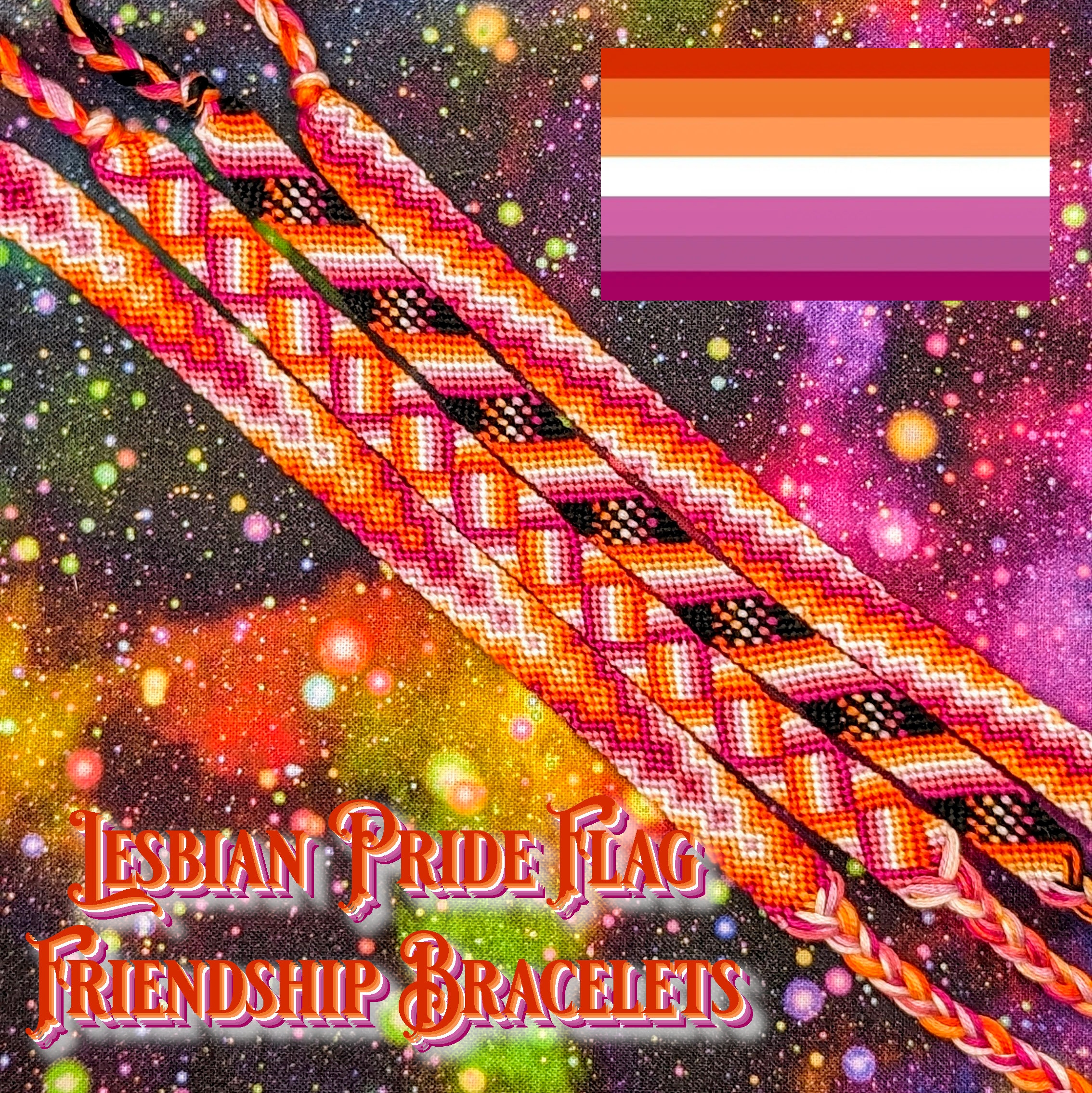 Handmade Lesbian Pride Flag Friendship Bracelets Etsy